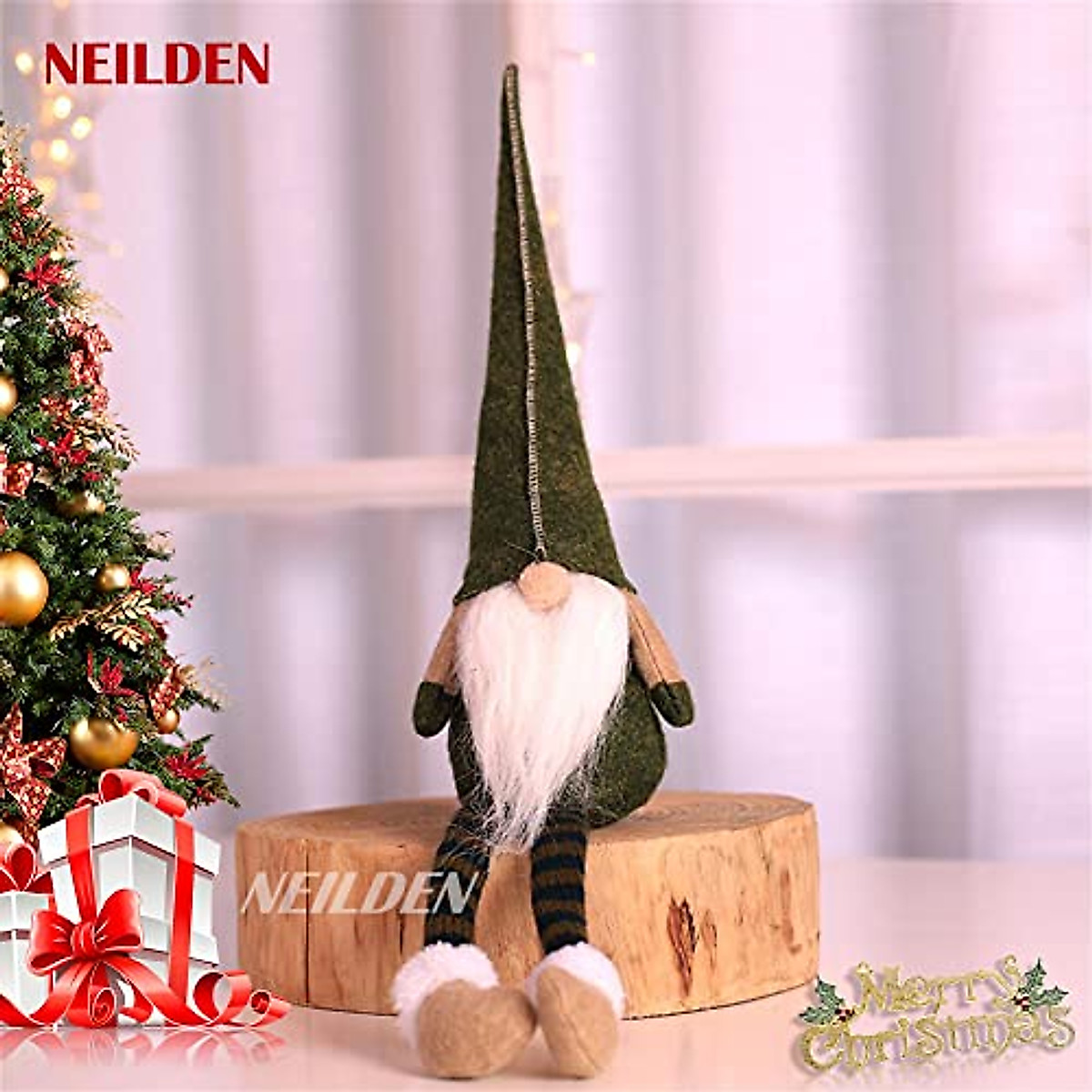 NEILDEN 3pcs Swedish gnome, Chirstmas Plush Toy, Scandinavian Style Decor, Dangle Leg Shelf sitters
