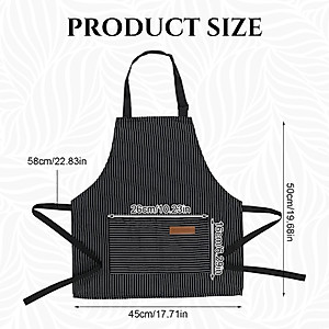XLSXEXCL 2 Pack Stripes Kids Apron, Kids Cooking Aprons with 2 Pockets, Cute Kids Aprons for Cooking for Boys and Girls Adjustable Chef Baking Aprons Artist Apron for Cooking, Cleaning, Painting