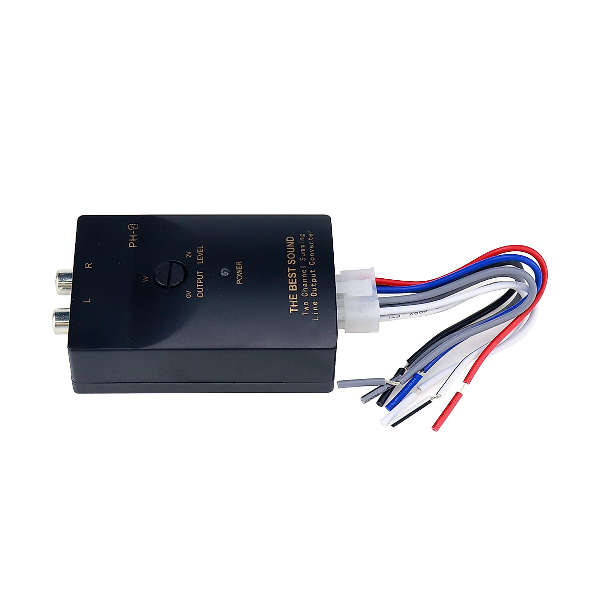 S SYDIEN 1Pc Black High to Low 2-Channel Line Output Converter RCA Car Line Converter Output Adapter