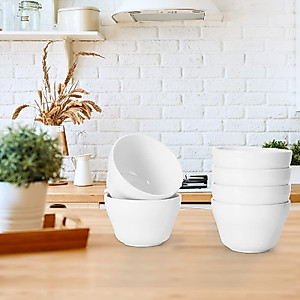 12 Pack 8 oz Porcelain Bowls Small Dessert Bowls Porcelain Broth Cups Soup and Dip Bowls for Ice Cream Dipping Sauce Bouillon Soups Side Dishes Salads Cereal Rice, Microwave and Dishwasher Safe, White