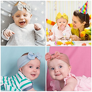 WILLBOND 32 Pcs Baby girls Headbands 2 Styles cute Baby Hairbands with Bows Chiffon Flower Soft Elastic Nylon Baby Bows Hair Accessories for Baby Girls Newborns Infants Toddlers