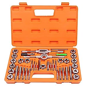 HORUSDY 40-Piece SAE Tap and Die Set, Inch Sizes for Coarse and Fine Threads Tool with Storage Case