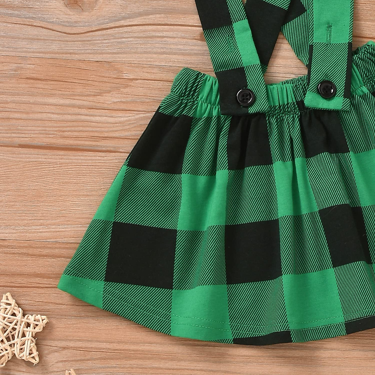 Toddler Baby Girls St Patrick's Day Outfits Suspender Skirt Shamrock Clover Dresses (Green, 3T)
