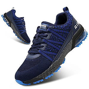 ADCORAN Women Running Shoes Air Cushion Shock Absorption Non Slip Sneakers Mesh Breathable Tennis Walking Shoes for Fitness Jogging Shopping Blue 6.5