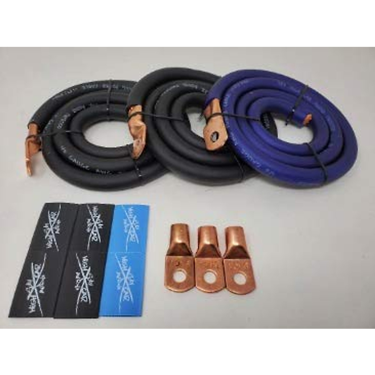 Sky High Oversized 1/0 Gauge OFC AWG Big 3 Upgrade Blue/Black Electrical Wiring