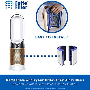 Fette Filter - Premium Air Purifier Filter Replacement Compatible with Dyson HP06, HP09, TP06, TP09, PH01, PH02, PH03, PH04, HP07, TP07 (Part No.970341-01 & 965432-01) - Pack of 1