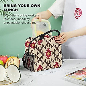 Tribal Southwestern Printed Lunch Box Tote Bag with Handles and Shoulder Strap for Men Women Work Picnic