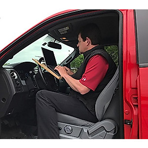 Wheeldesk Executive Size (18 1/2" x 14 1/2") Car Table – E-book & Notepad Vehicle Desk - Mobile Office - Steering Wheel Mountable Desk - Portable Automobile Desk For Laptop Computer/iPad - Car Tray