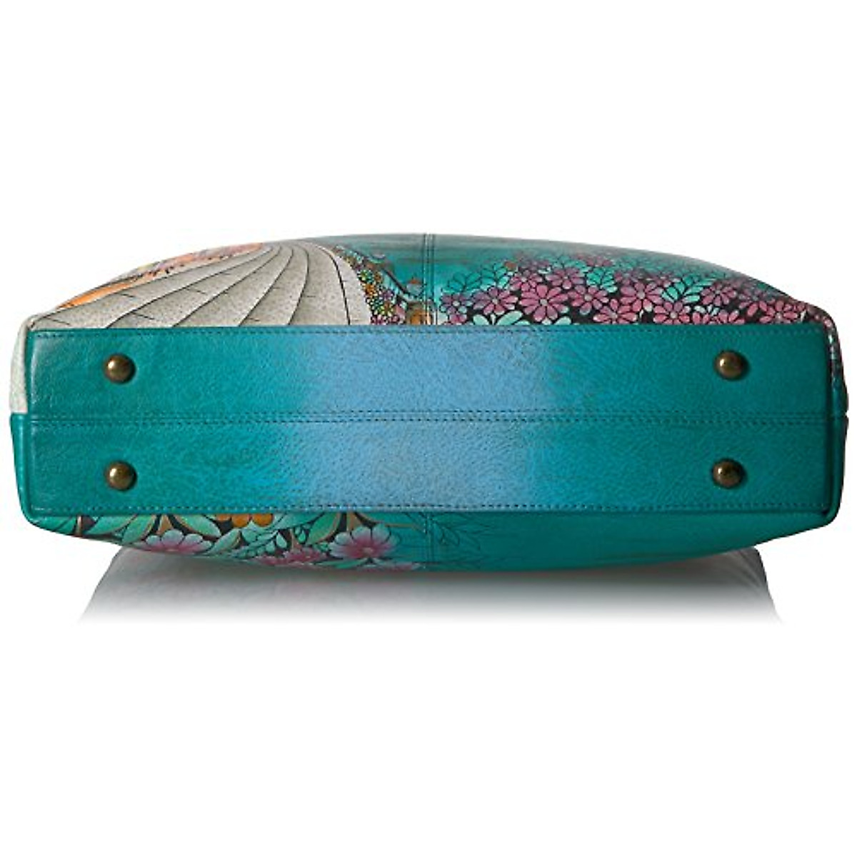 Anna by Anuschka Women's Genuine Leather Medium Shoulder Hobo | Zip-Top Organizer with Side-Zip Pockets | Moon Lit Capri