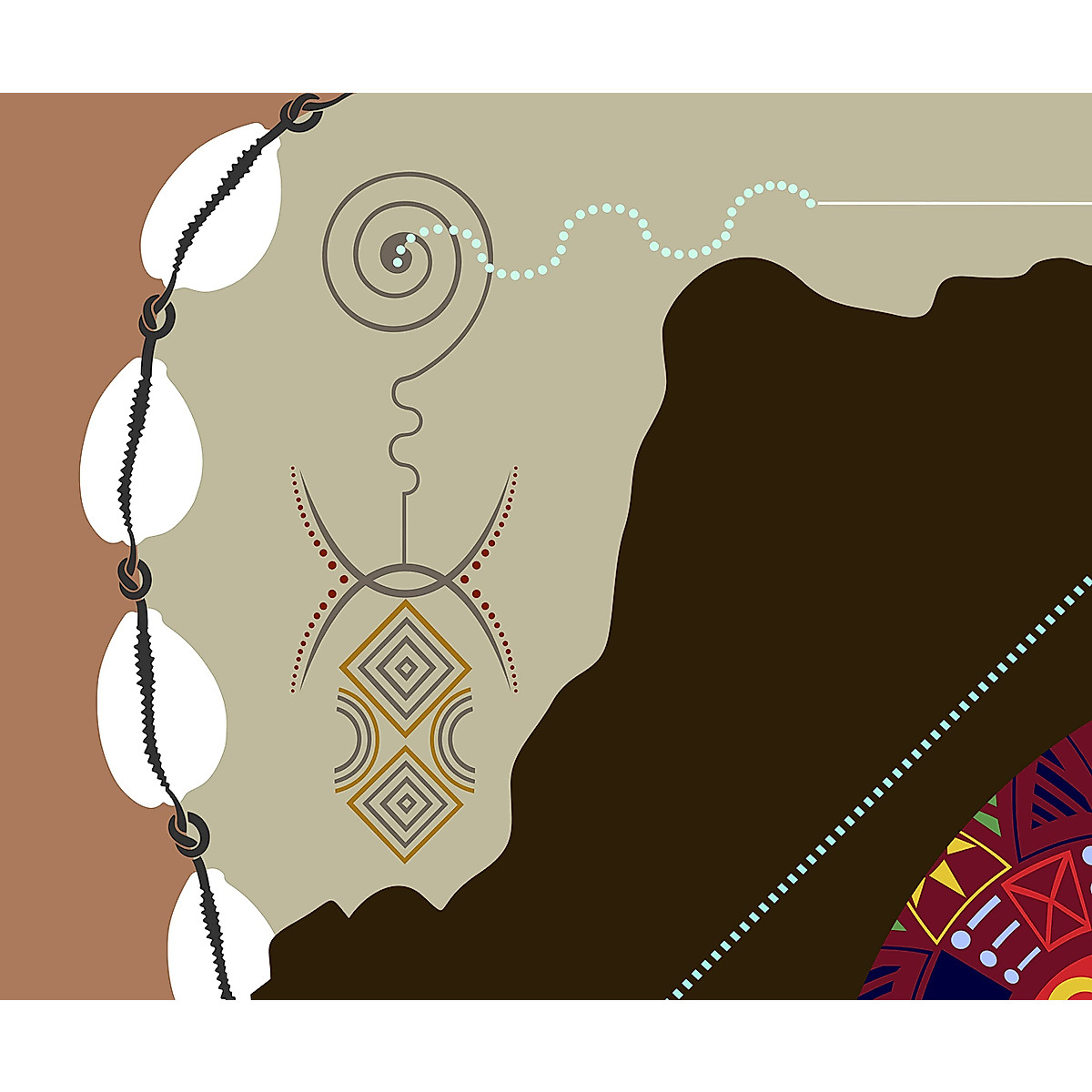 Congo Map Poster Art DRC Central African Decor Design Unframed