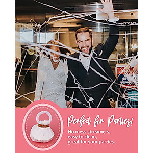 BATTIFE 40Pack Streamers Poppers, White Hand Throw Confetti Poppers, No Mess Paper Crackers for Wedding Birthday Party Celebrations, White