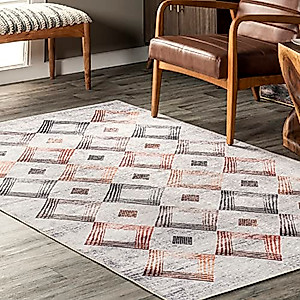 nuLOOM Meg Diamond Stain-Resistant Machine Washable Area Rug