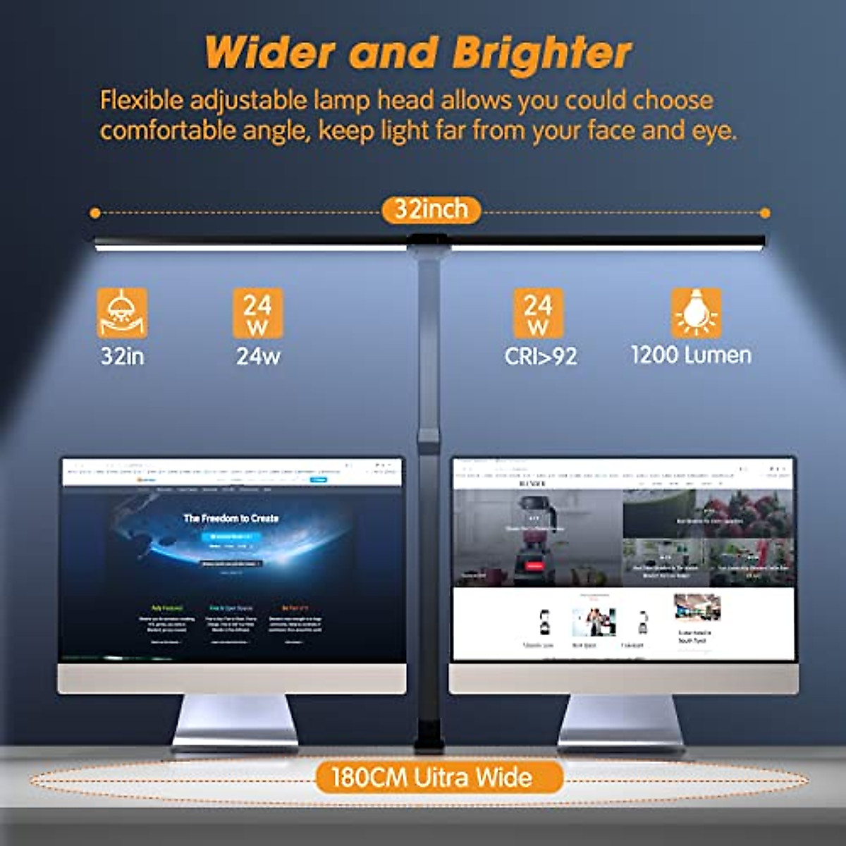 SOMAYO LED Desk Lamp，Architect Desk Lamps for Home Office，24W Brightest Led Workbench Office Lighting-5 Color Modes and 5 Dimmable Eye Protection Modern Desk Lamp for Monitor Studio Reading (b-Black)