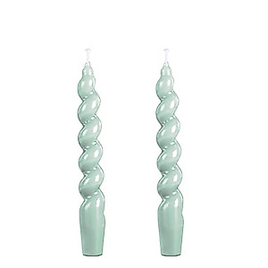 Berkebun 20CM Spiral Taper Candle -Conical Stick Candles,H7.5inch, for Holiday Wedding Party Wax Unscented Dinner Candle Long Votive Candles,Christmas Giftt,Chime Candles.(2, Blue)