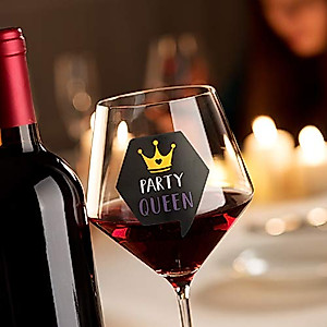 36 Pieces Wine Glass Drink Markers Funny Stickers for Wine Glasses Reusable Glass Stickers for Wine Tasting Party Wine Charms and Favors Dinner Party Wedding BBQ Pub