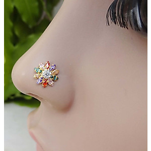 Flower Nose Stud Multi Nose Hoop Crystal Nose Stud Sterling Silver Nose Stud Dainty Nose Stud Crock Screw Nose Stud Twist Nose Stud Indian Nose Ring Indian Nose Stud Sterling Silver Nose Hoop gold