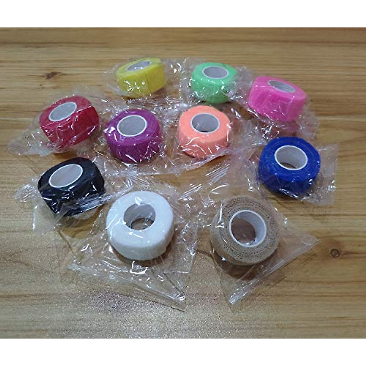 12 Pack 1" x 5 Yards Self Adhesive Elastic Bandage Wrap Stretch Self-Adherent Tape for First Aid,Sports, Wrist, Ankle (10 Colors)