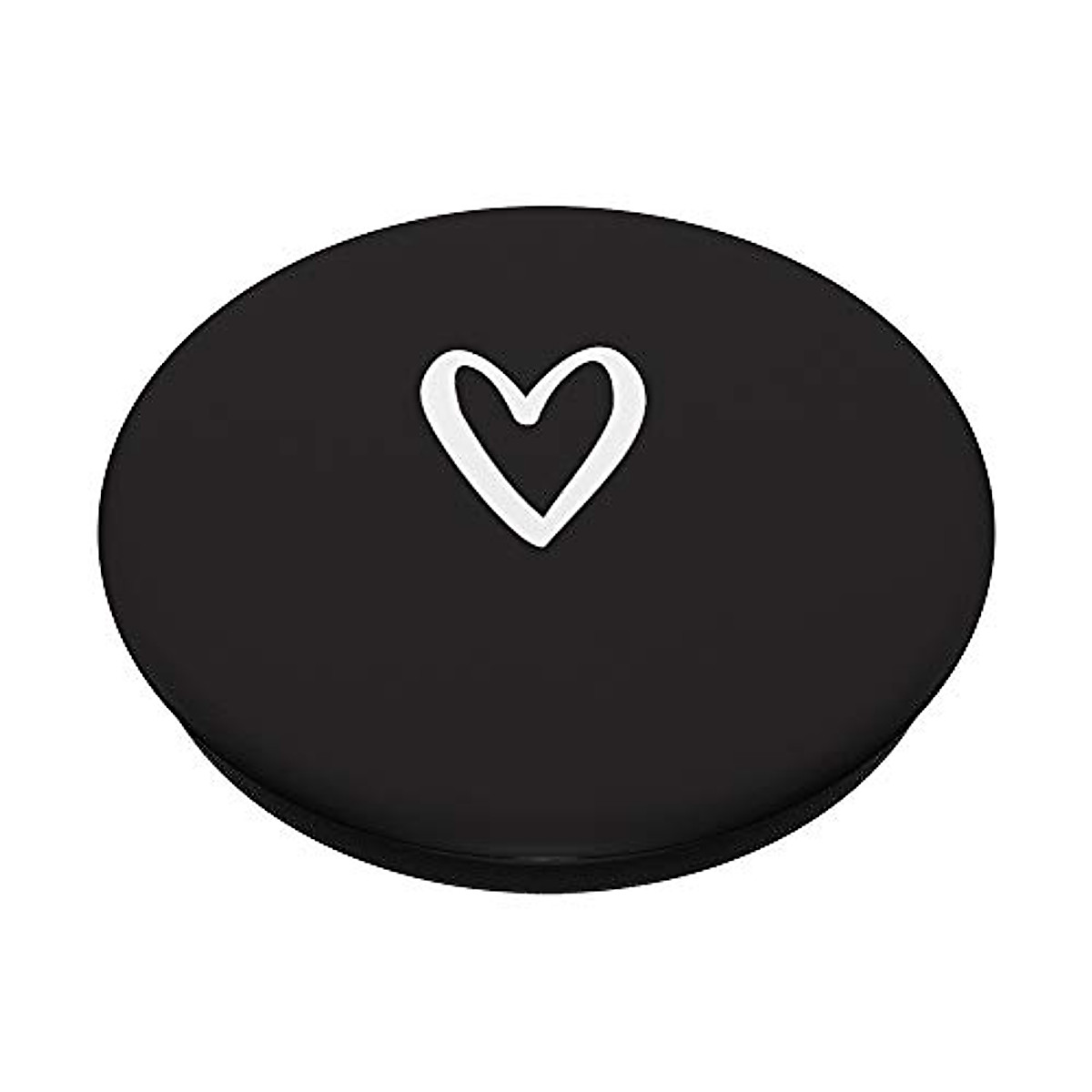 White Heart Love Black PopSockets Swappable PopGrip