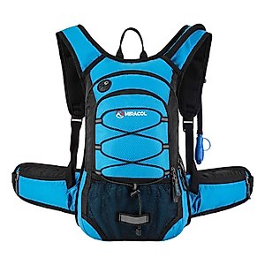 Hydration Pack Hiking Water Backpack - Miracol Insulated Water Bag with 2L Bladder Blue