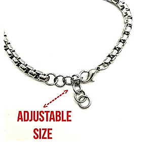 Adjustable Catholic Scapular Medal Bracelet - Stainless Steel Chain - MedjugorjeStoneGifts