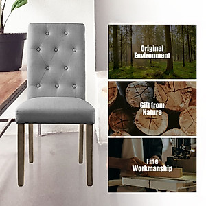 YEMELI Dining Room Chairs Aristocratic Style Dining Chair Noble and Elegant Solid Wood Tufted Dining Chair Dining Room Set (Set of 2)