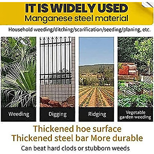 2Pcs Gardening Tools Hollow Hoe, All-Steel Hardened Hollow Hoe, Sharp Durable Garden Weeding Tools, Hoe Garden Tool Hand Shovel Weed Puller for Backyard Loosening Farm Planting Weeding (Hand Holding)