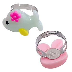 monochef 24pcs Rings for Girls Kids Dress Up Rings Jewelry Set Lovely Toys For Little Girls Adjustable, No Duplication, Girl Pretend Play Gift With Box