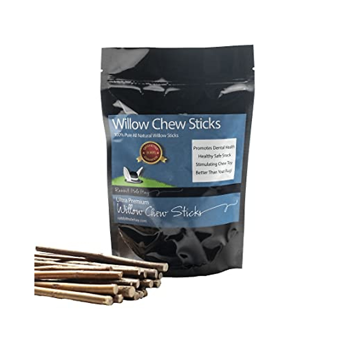 Rabbit Hole Hay Ultra Premium, All Natural Willow Chew Sticks for Your Small Pet Rabbit, Chinchilla, or Guinea Pig (Pack of 30)