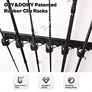 OJYDOIIIY Wall Mount Fishing Rod Holders,Vertical Fishing Pole Storage Rack for Garage