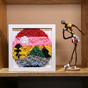 Muzilife Shadow Box Picture Frame with Linen Board Deep Wood Glass Display Case Ready to Hang Memory Box Baby Sports Memorabilia, Pins, Awards, Medals, Wedding, Tickets and Photos (White, 2pcs 8X8)