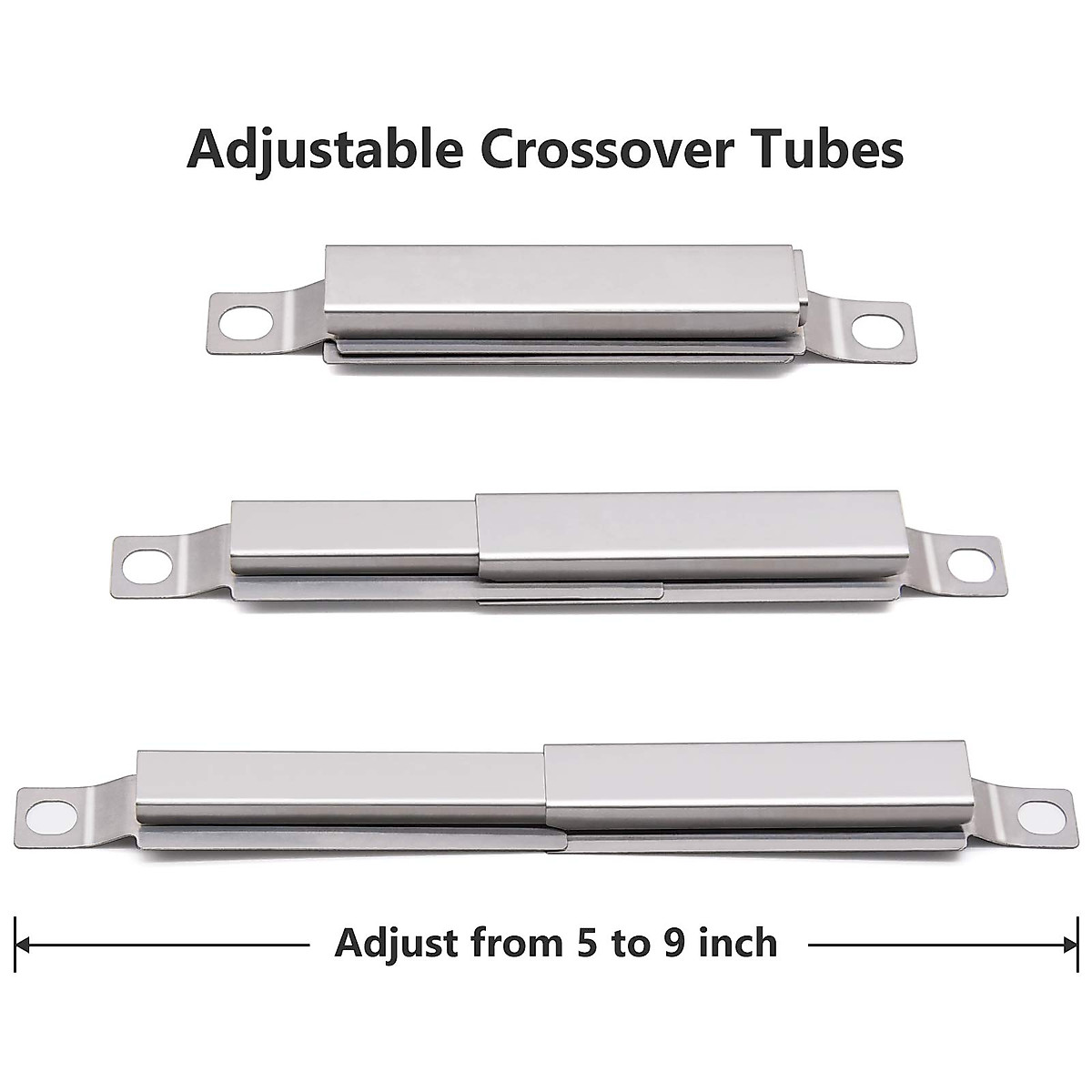 Criditpid Grill Replacement Parts for Charbroil Performance 2 Burner 463625217, 463625219, 463673519, 463673517, Grill Burner, Heat Tent Plate Shield, Carryover Tube.