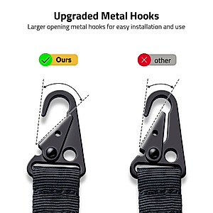 CVLIFE Two Points Sling with Length Adjuster Traditional Sling with Metal Hook for Outdoors Black