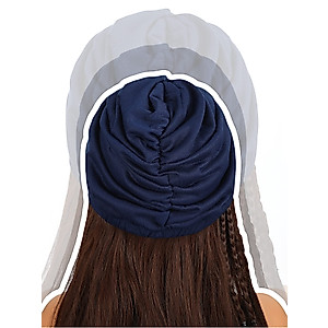 4 Pieces Turbans for Women Silk Satin Lined Turban Head Wrap Adjustable Twisted Turban Headwrap Hair Cover Wrap (Retro Color)