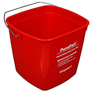 Impact Products PuraPail Utility Pail 6qt Red Sanitizing, 1 EA