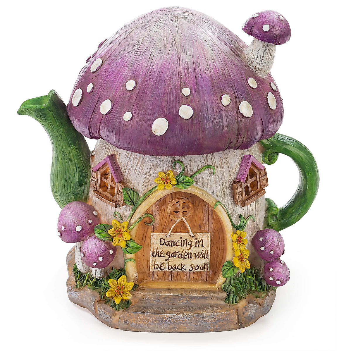 VP Home Mushroom Teapot Solar Light for Home and Outdoor Decor, Mushroom Solar Powered Flickering LED Garden Light, Solar Powered Teapot Backyard Party Decoration Light, Fairy Garden House