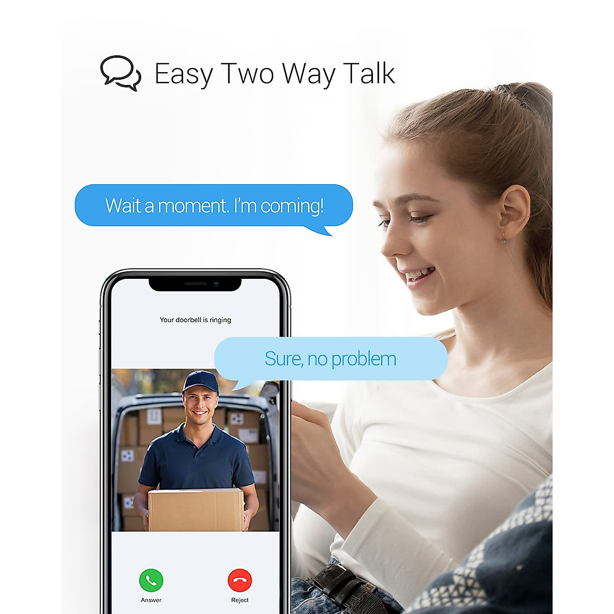 EZVIZ Video Doorbell Camera, 2.4Ghz/5Ghz Wi-Fi 1080P Wired Security Camera with AI-Human Detection, 2-Way Talk, Existing Wiring Required | DB1C