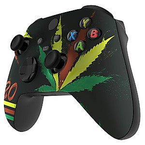 eXtremeRate Replacement Shell for Xbox Series X & S Controller - Unleash Your Style - Leaf Custom Acessories Skin Cover Front Housing Cover for Xbox Core Controller Wireless [Control NOT Included]