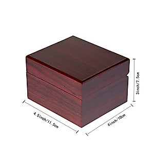 LETURE Wooden Single Watch Cases for Men Women, Wood Wrist Watch Bangle Gift Box with Pillow