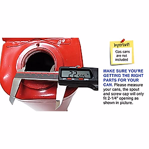 2 Jerry CAN Metal SPOUTS w/Built in Metal Screen Including New Improved Nitrile Gasket (not Ribbed) Heavy Duty Army Surplus Military USMC Blitz Gas Jerrycan Flexible Fuel Nozzles Gas CAN NOT Included