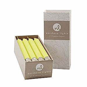 Northern Lights Candles 7" Tapers - New Leaf 12pc Box, Chartreuse