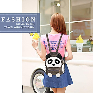 H&N Fashion Cute Panda Backpack for Girls and Boys Leather Small Travel Shoulder/Book Bag