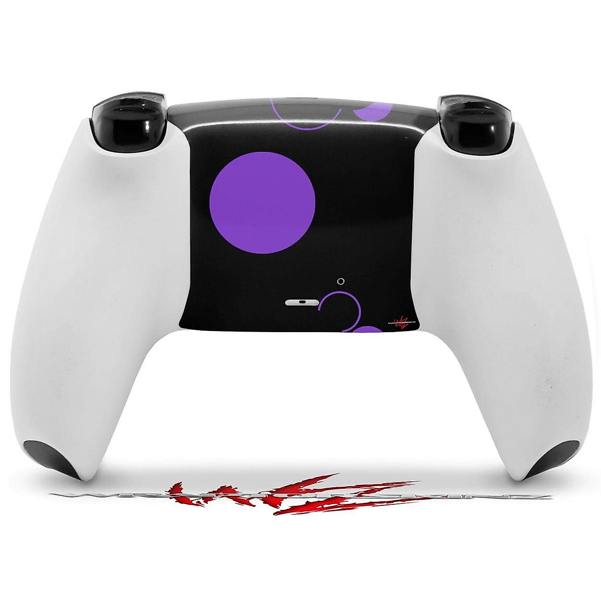 WraptorSkinz Skin Wrap compatible with Sony PS5 DualSense Controller Lots of Dots Purple on Black (CONTROLLER NOT INCLUDED)