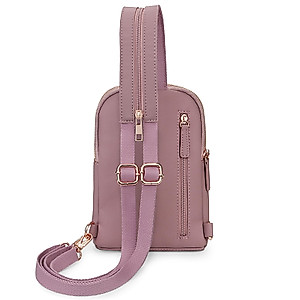 Uromee Sling Bag for Women Crossbody Purse Vegan Leather Fashion Fanny Pack Chest Bag Convertible Small Backpack