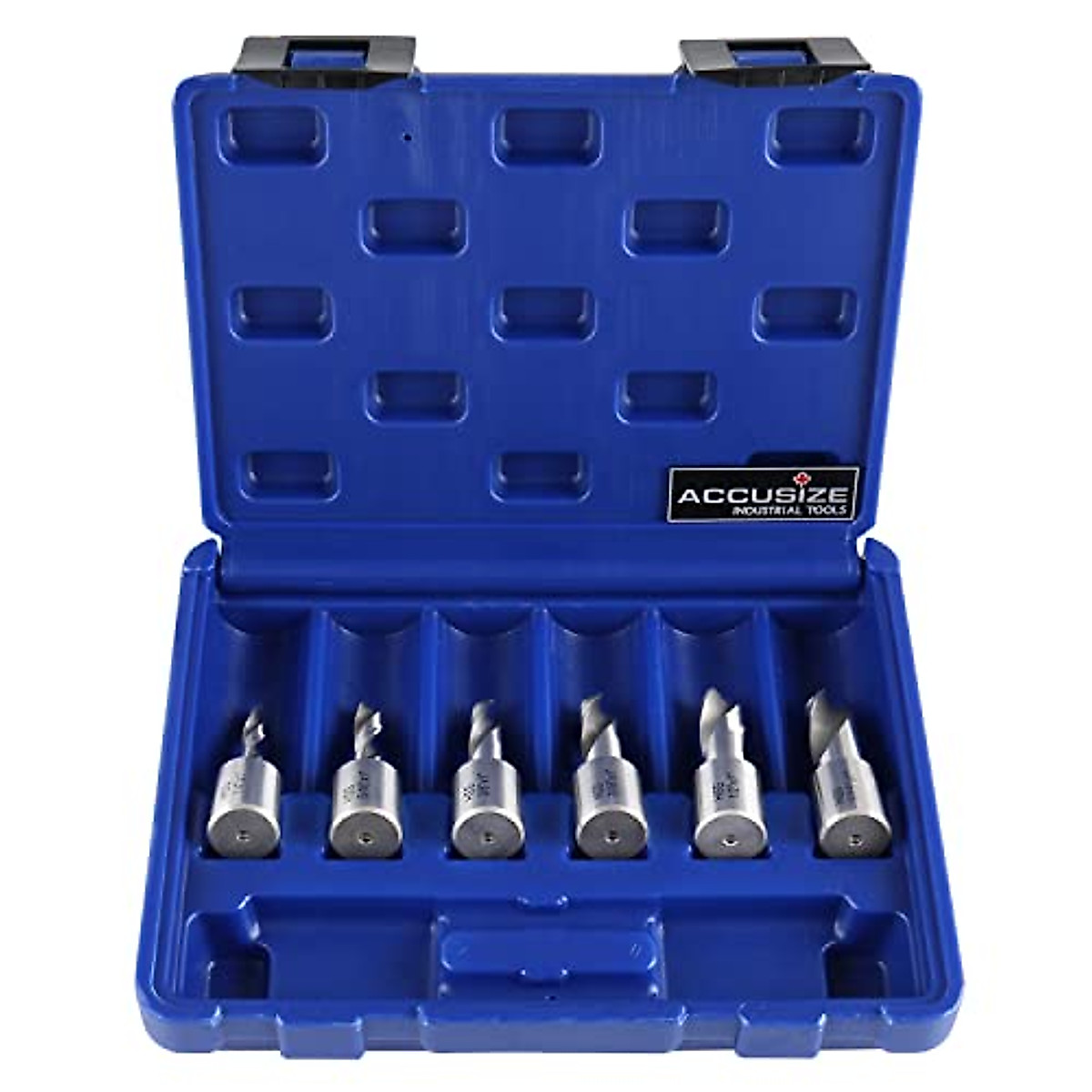 Accusize Industrial Tools 6pcs/Set H.S.S. Fully Ground Drill Set with 3/4" Weldon Shank, 1inch Cutting Depth, 0519-2501