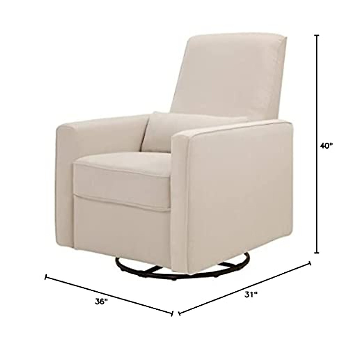 DaVinci Piper Upholstered Recliner and Swivel Glider in Cream, Greenguard Gold & CertiPUR-US Certified