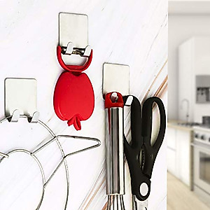 Adhesive Razor Hooks(8 Pack), WALTBRO Premium 304 Stainless Steel Waterproof No Drilling Shaver Holder, Heavy Duty Self Adhesive Hooks for Kitchen, Bathroom, Toilet, Multi Purpose Shaver Hook