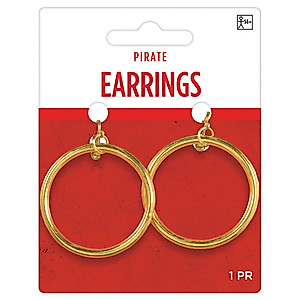 Stunning Gold-Tone Plastic Hoop Earrings - 4.5" (1 Pc)