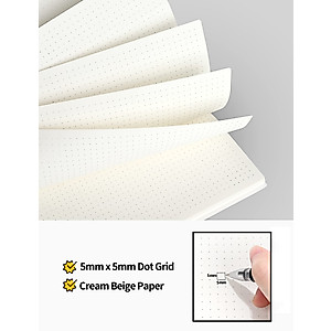 SUNEE Spiral Dotted Notebooks - B5 Spiral Bullet Journals, 120gsm Thick Dotted Paper, 3 Pack Dot Grid Notebook for Women, School, Office, 80 Sheets, 7.6" x 10", Blue, Pink, Transparent