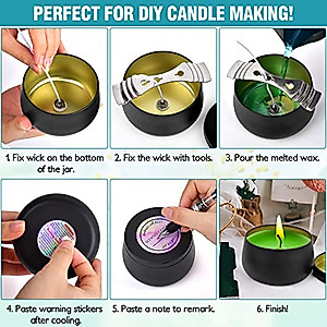 24 Pack 8 oz Candle Jars for Making Candles, Large Metal Candle Jars with Lids, Tin Candle Containers for DIY Candles Making, Arts & Crafts, Storage, Kitchen, Holiday Gifts, Party Supplies, 5 Color