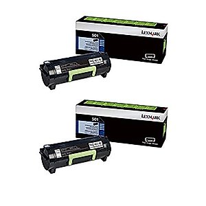 Lexmark 50F1000 5001 MS310, MS410, MS510, MS610 Black Toner Cartridge 2-Pack
